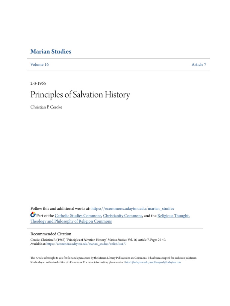 Principles of Salvation History | PDF | Resurrection Of Jesus | Jesus
