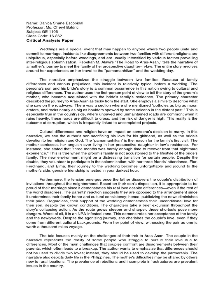 Critical Analysis Paper | PDF | Social Institutions | Social Science