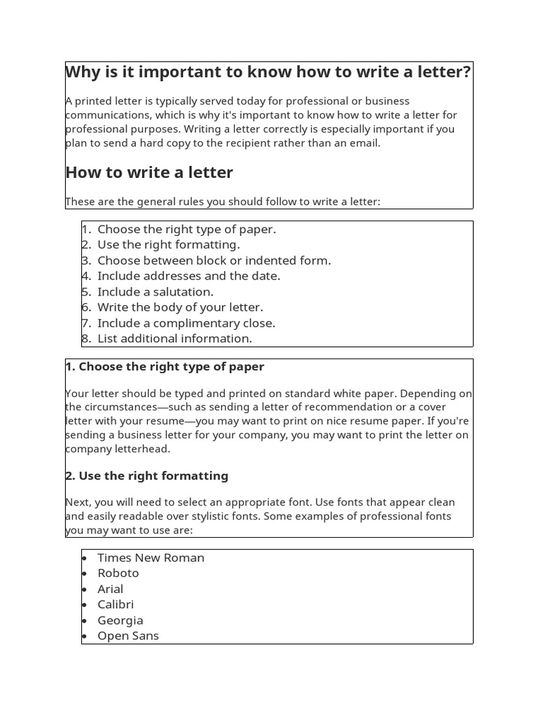 Why Is It Important To Know How To Write A Letter?: 1. Choose The Right ...