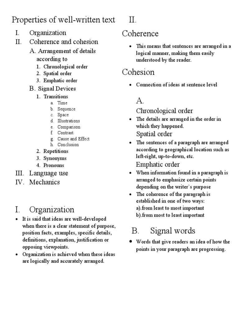 Properties of Well Written Text | PDF | Word | Sentence (Linguistics)