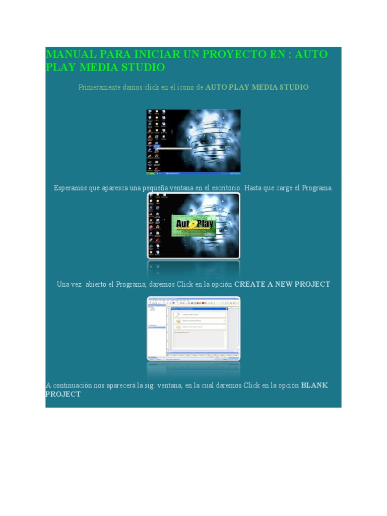 Cómo crear un proyecto en Auto Play Media Studio | PDF | Informática | Software