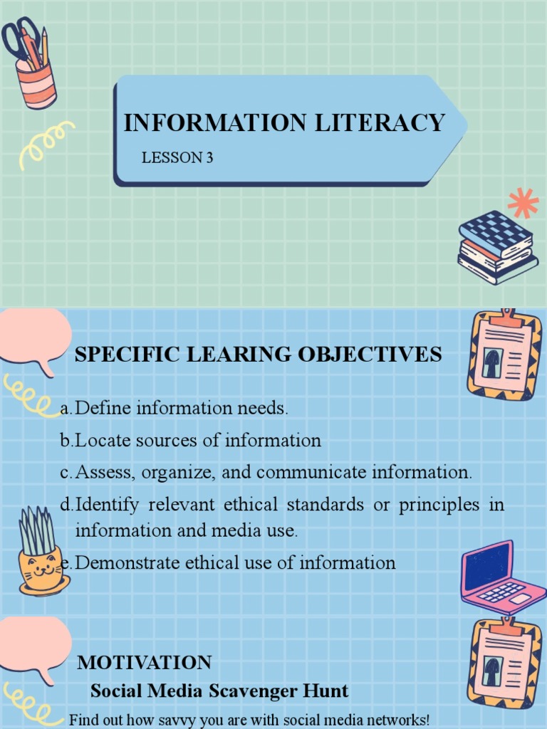 Information Literacy: Lesson 3 | PDF | Information | Popular Culture ...
