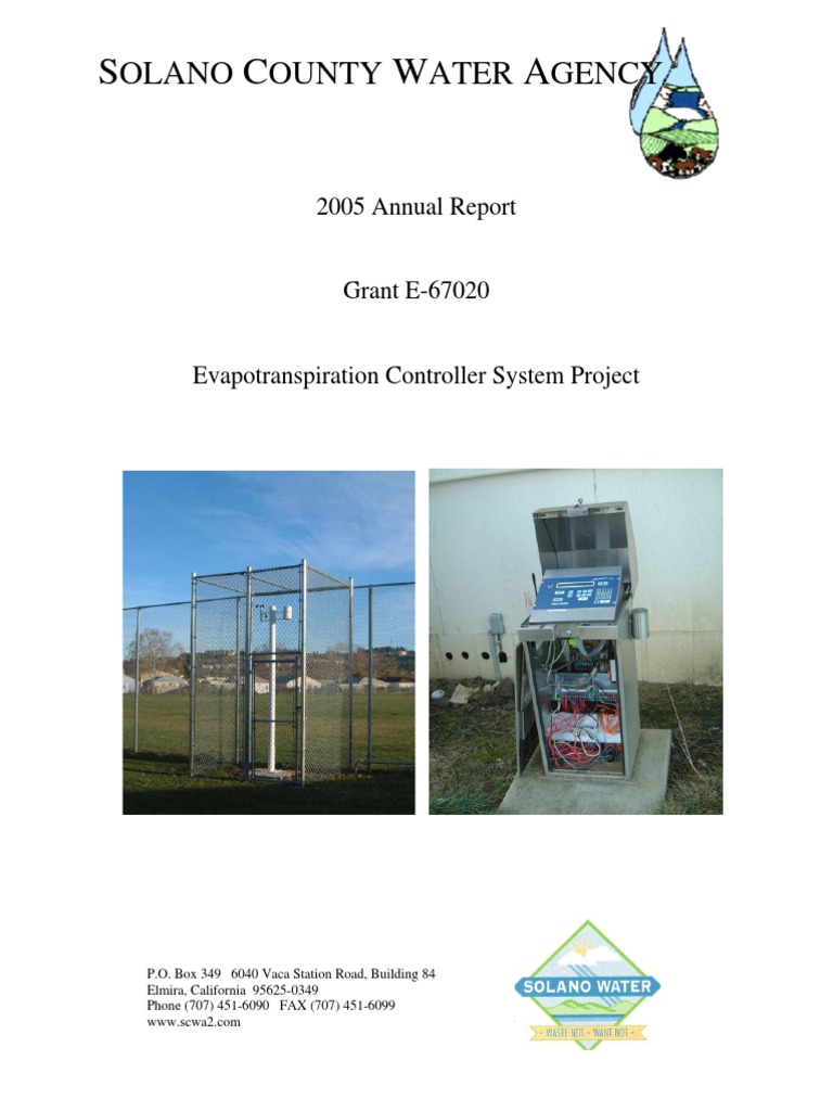 County Water Agency ET Controller Project | PDF | Evapotranspiration ...