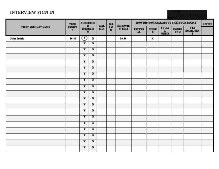 Job Fair Sign in | PDF