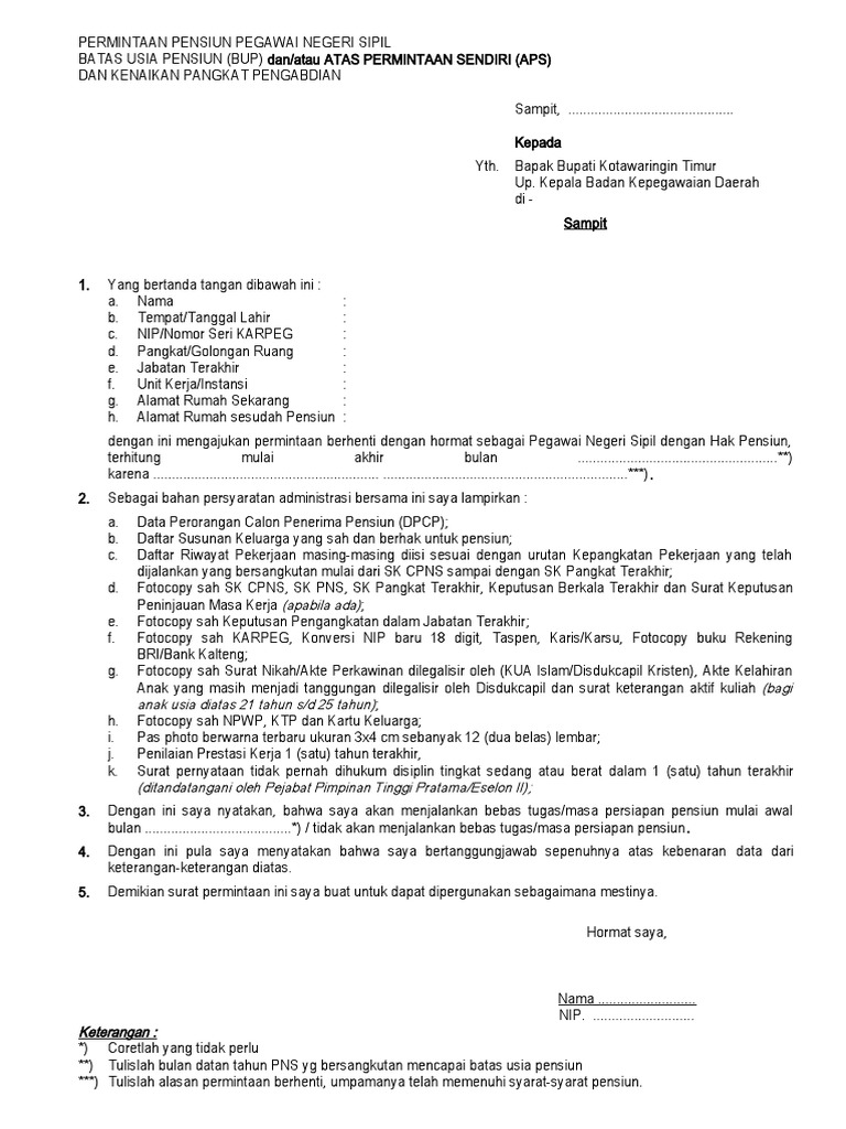 Form Pensiun, MPP, DPCP, Etc - Final | PDF