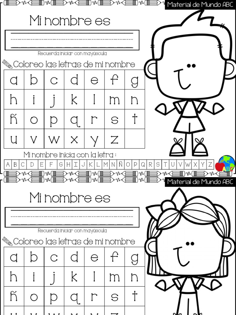 Actividades Preescolares: Mi Nombre | PDF