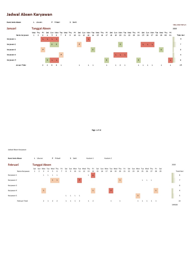 Format Absensi | PDF