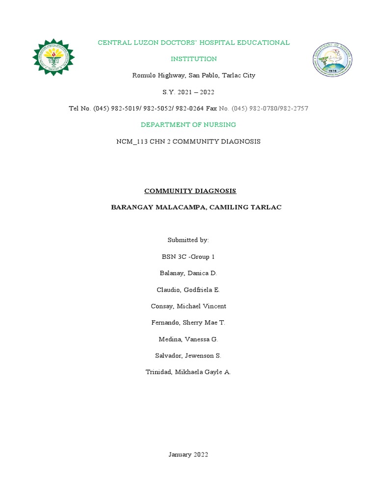 Community Diagnosis NCM 113 2 | PDF | Breastfeeding | Asthma