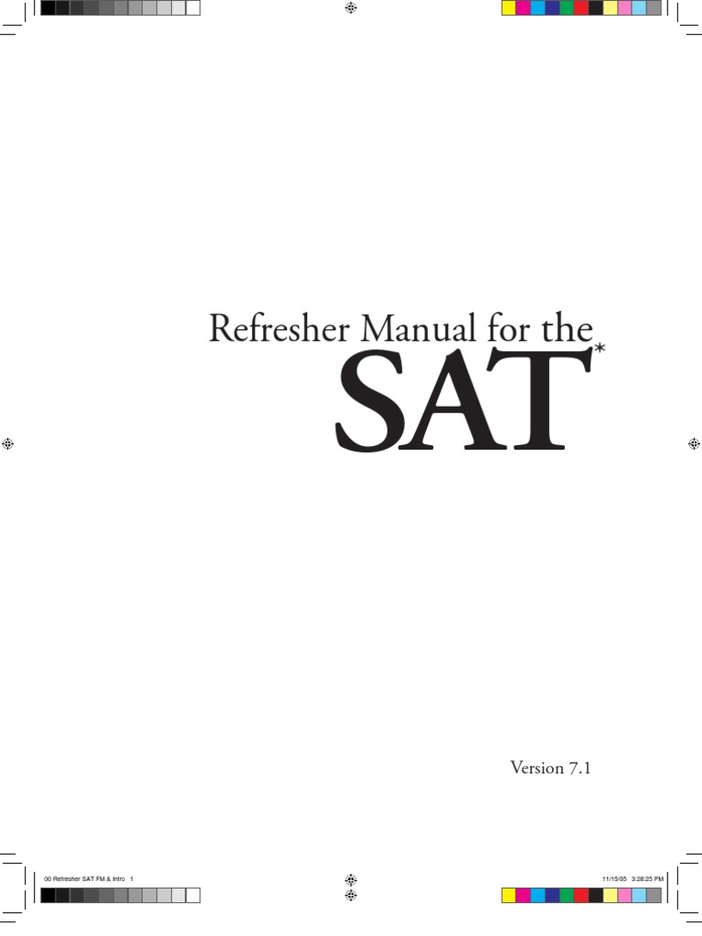 SAT Refresher Manual | PDF | Sat | Standardized Tests