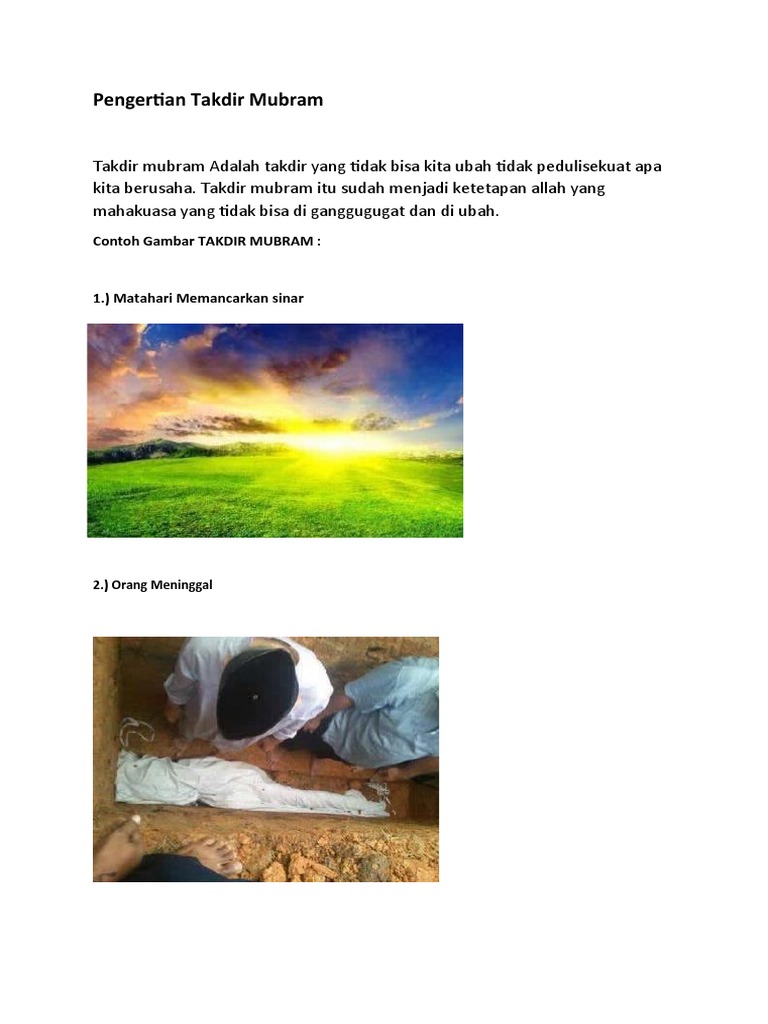 Pengertian dan Contoh Takdir Mubram | PDF | Pengembangan Diri