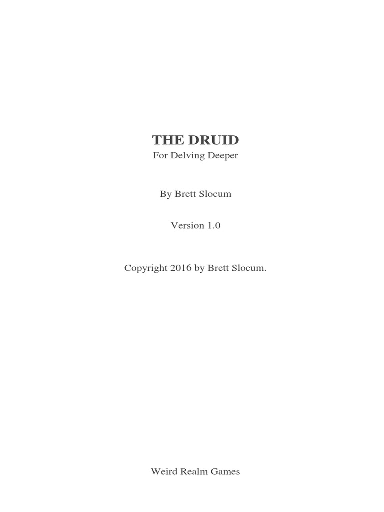 The Druid: For Delving Deeper | PDF | License | Copyright