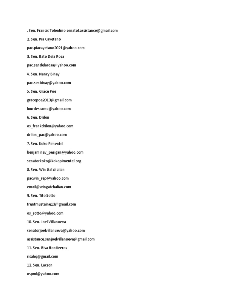 Senators | PDF | Politics