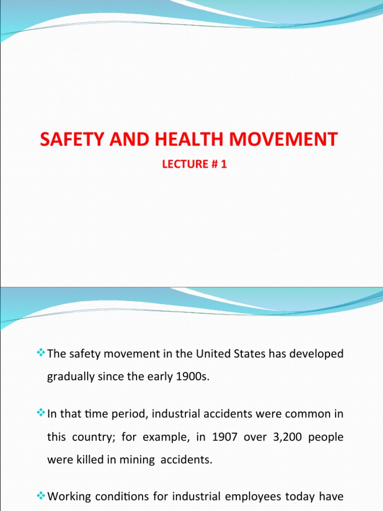 Ise 465 - 102 Lec # 1 Safety and Health Movement | PDF | Occupational ...
