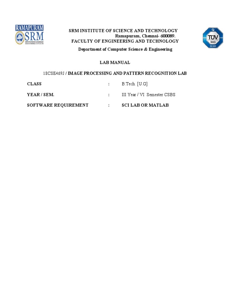 Image Processing Lab Manual | PDF | Computer Vision | Imaging