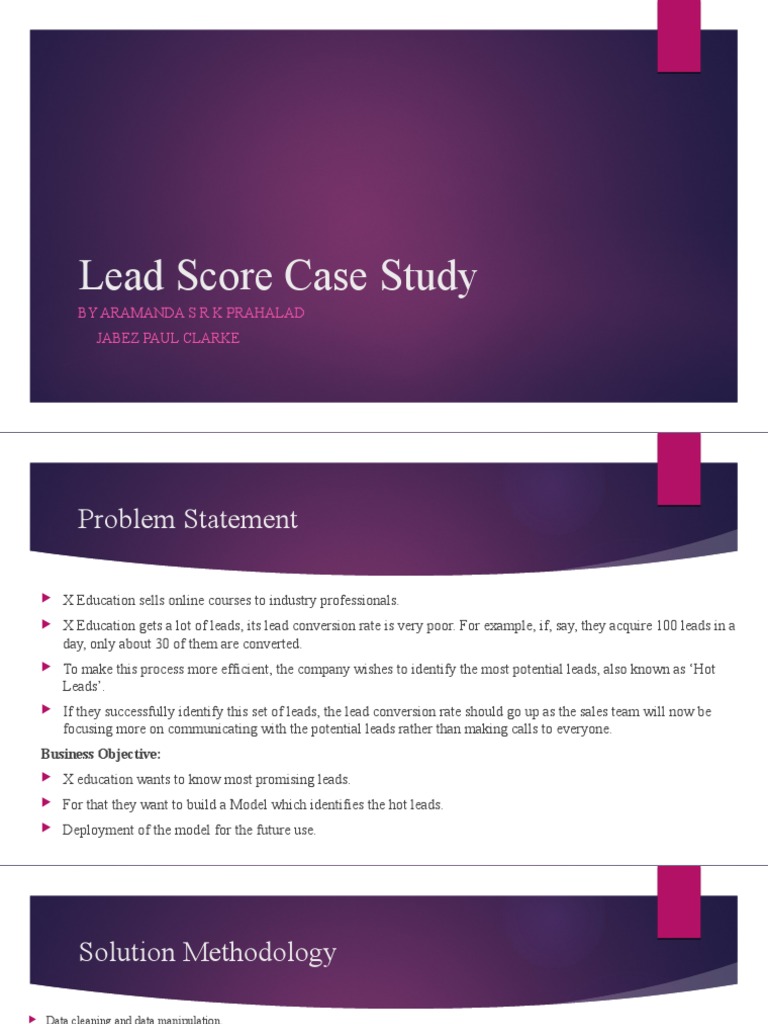 Lead Score Case Study | PDF | Data Analysis | Regression Analysis