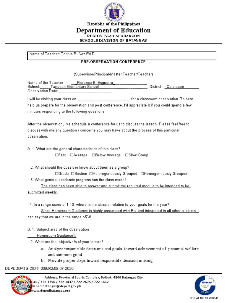 Department of Education: Republic of The Philippines | PDF | Teachers ...