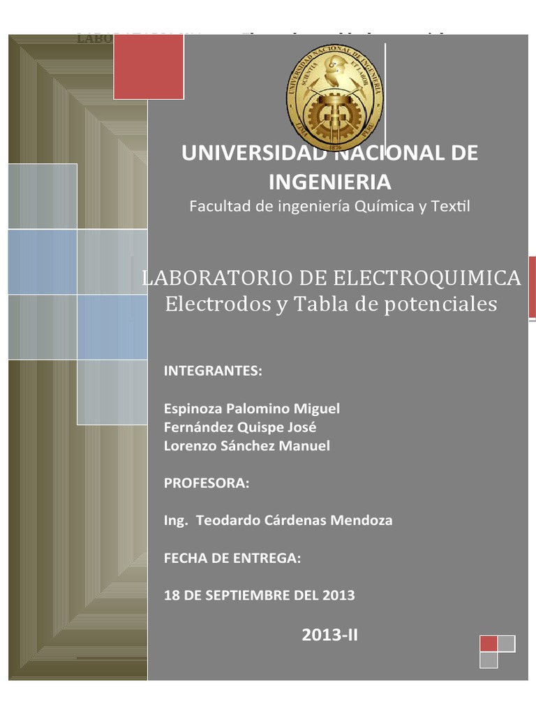 Laboratorio de Electroquimica N°1 | PDF | Redox | Corrosión