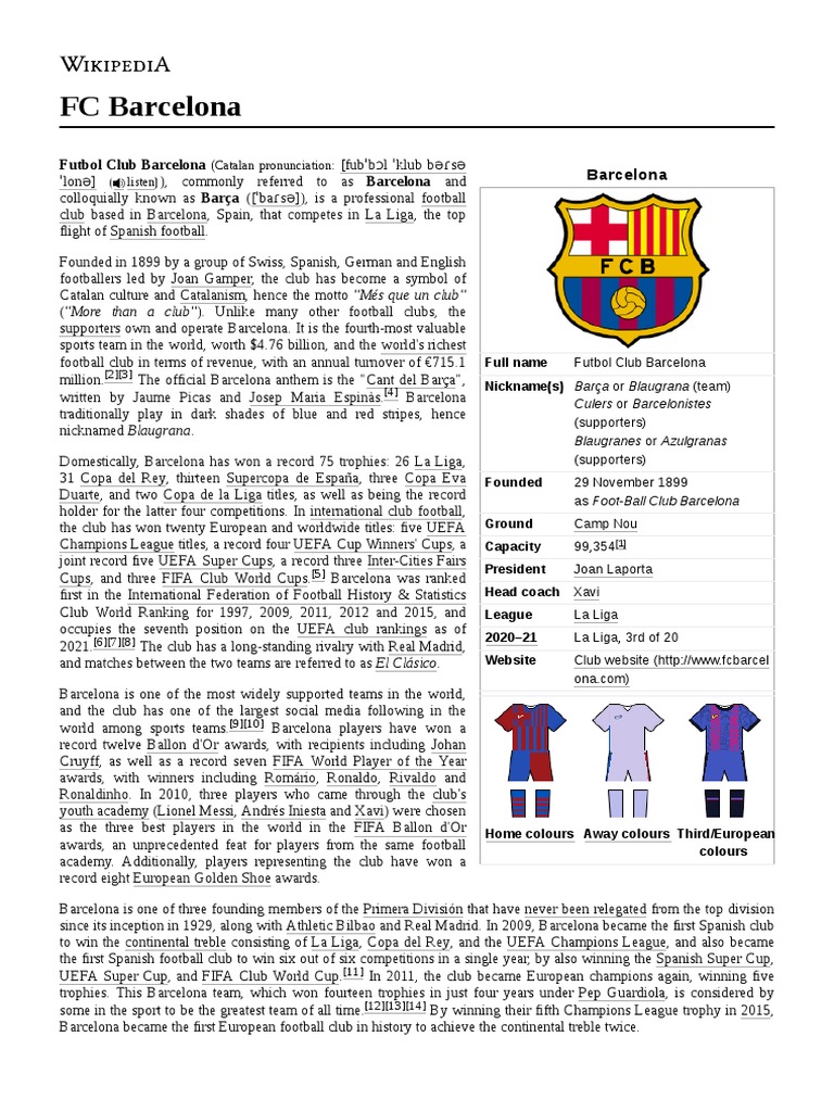 FC Barcelona | PDF | Fc Barcelona | La Liga