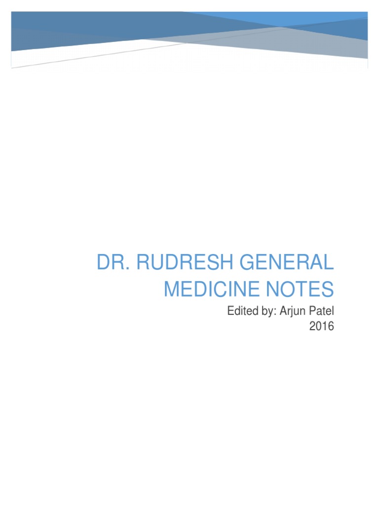 DR Rudresh Medicine Notes | PDF | Pulse | Cardiovascular System