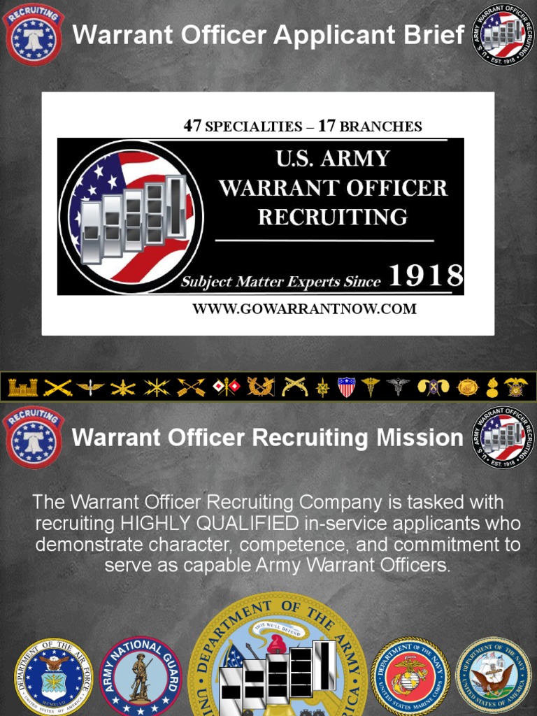 Recruiting the Best: An Overview of Army Warrant Officer Career ...