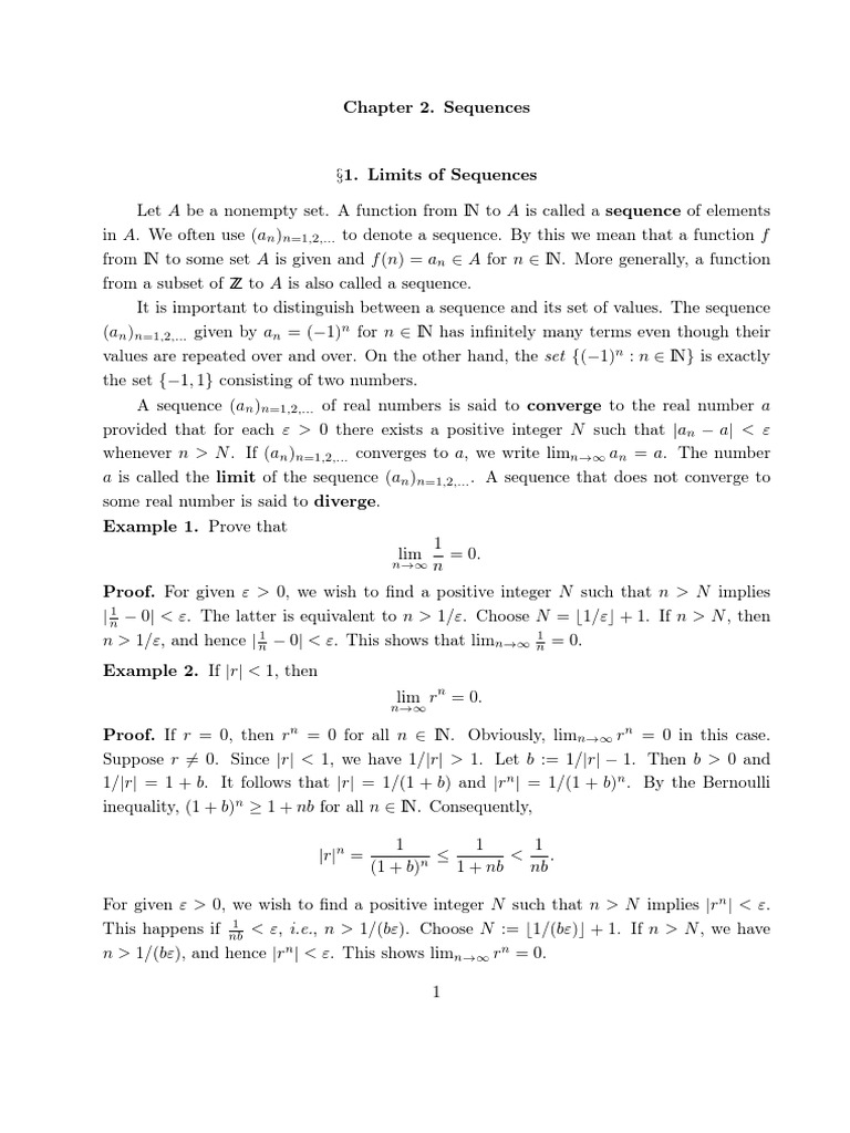 Chapter 2. Sequences | PDF | Real Number | Sequence