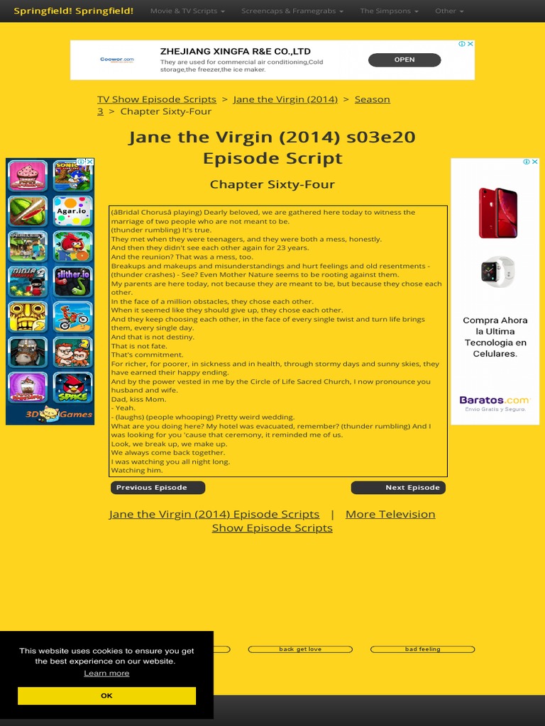 Jane The Virgin (2014) S03e20 Episode Script SS | PDF