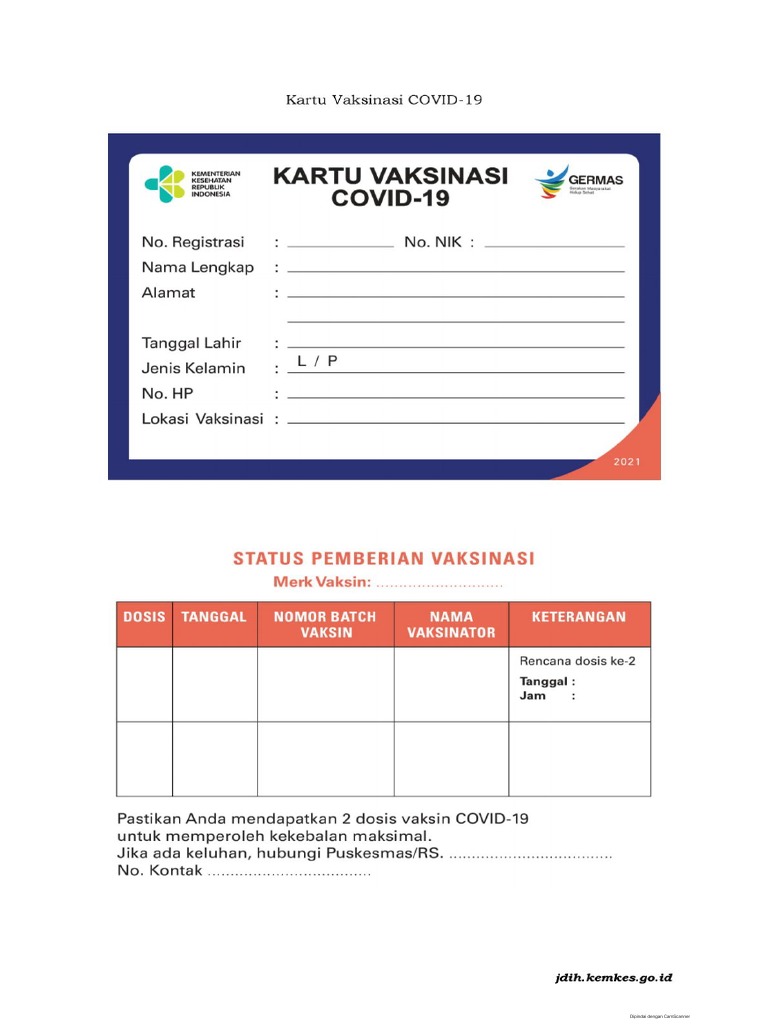 Surat Vaksin Manual | PDF