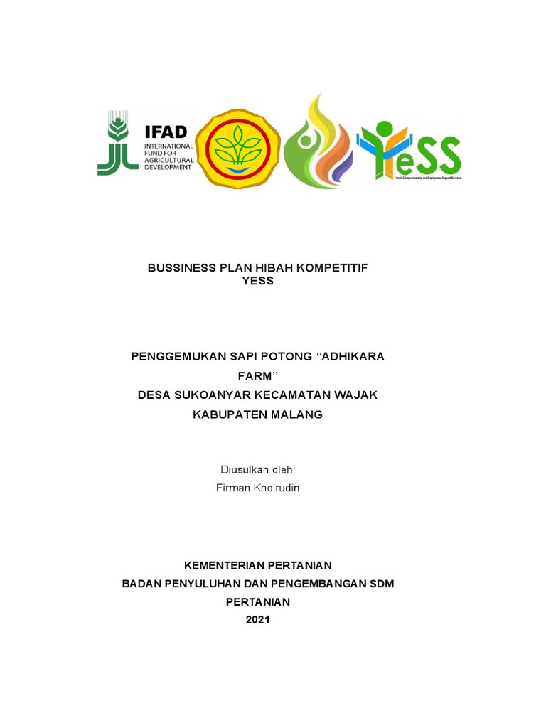 Proposal Bussines Plan Hibah Kompetitif YESS-dikonversi | PDF