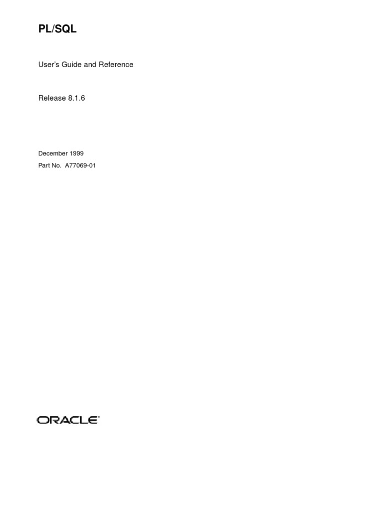 PL/SQL: User's Guide and Reference | PDF