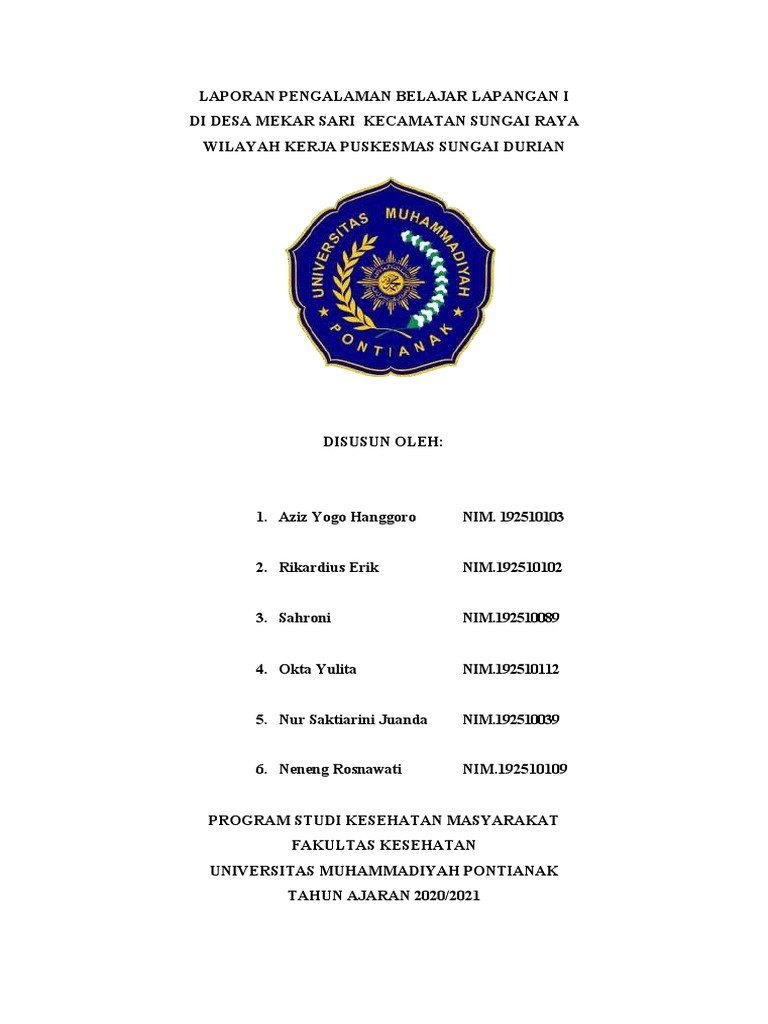 Laporan PBL I (Cover-Daftar Gambar) | PDF | Karier & Perkembangan