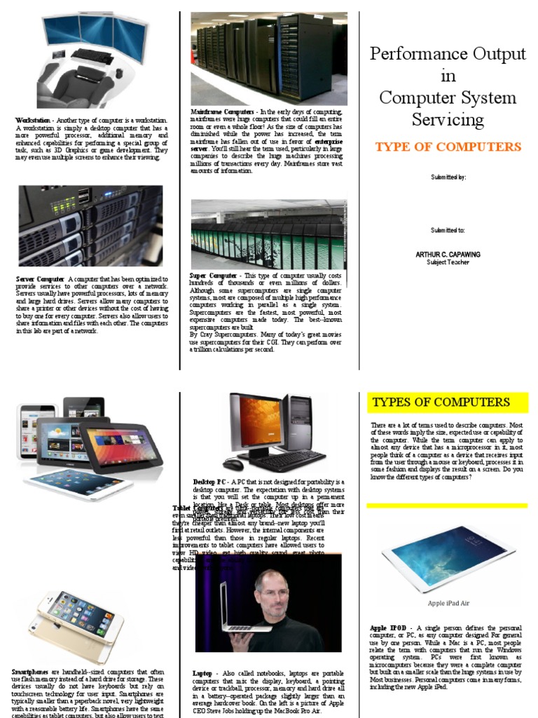 Performance Output in Computer System Servicing: Type of Computers ...