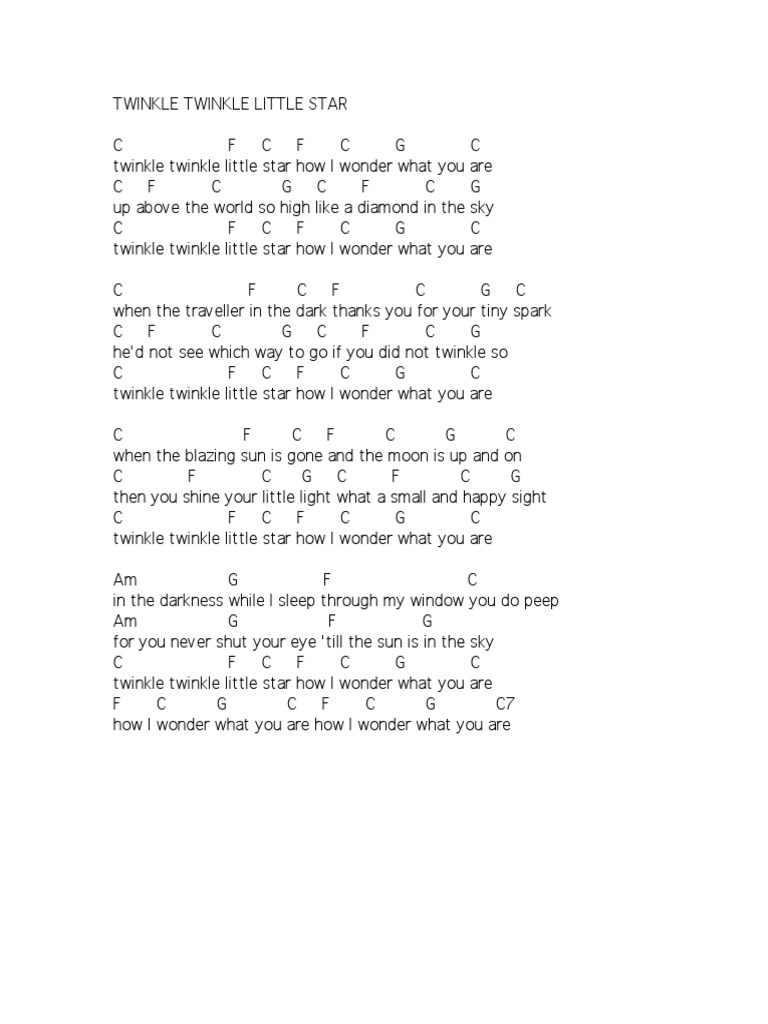 Twinkle Twinkle Little Star TAB | PDF