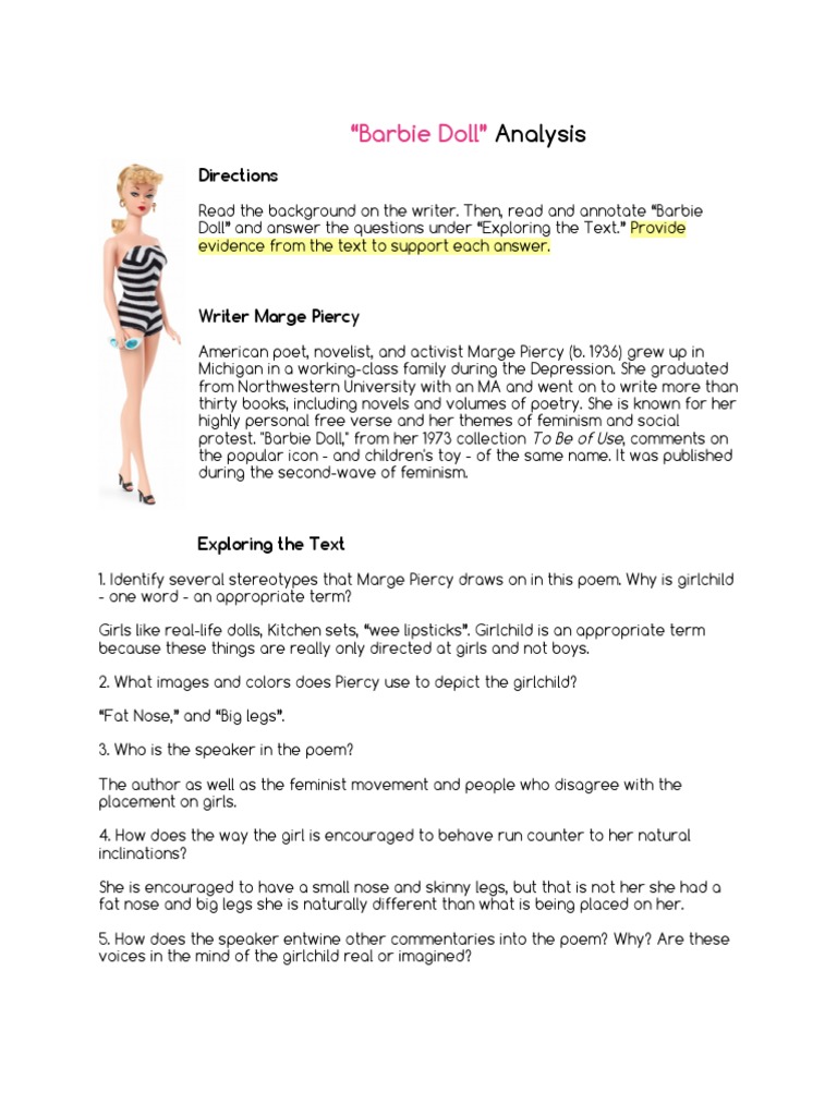 "Barbie Doll": Analysis | PDF | Feminism | Gender Studies