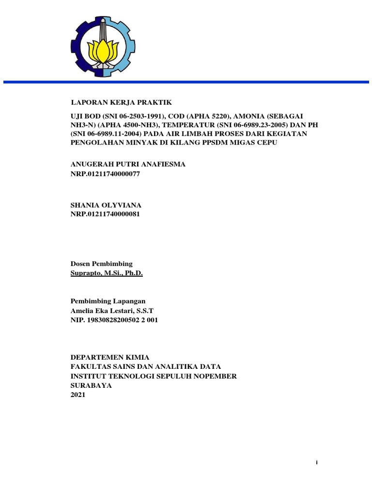 Laporan KP ITS PPSDM MIGAS CEPU Terbaru (ANUGERAH) | PDF