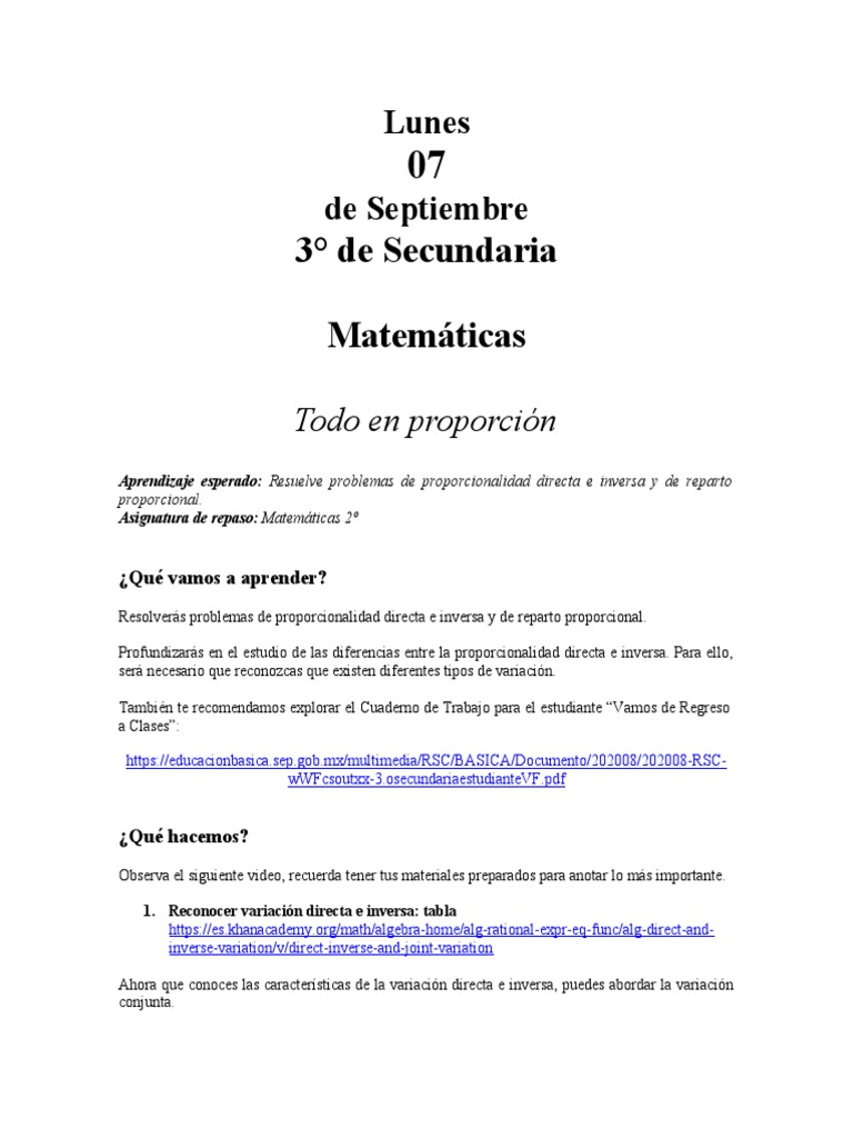 Tercero de Secundaria - Matematicas | PDF | Matemáticas | Cognición
