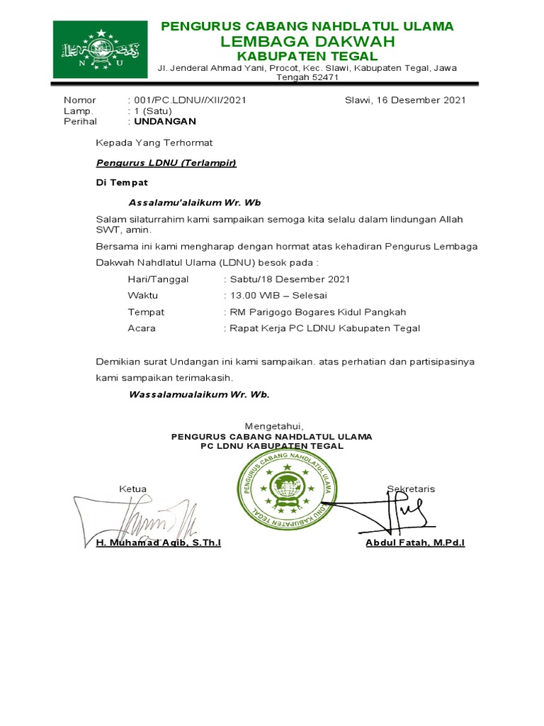 Undangan Raker | PDF