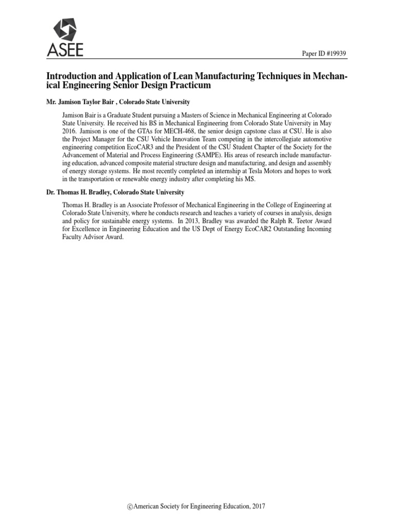 WCM Introduction-And-Application-Of-Lean-Manufacturing-Techniques | PDF | Lean Manufacturing ...