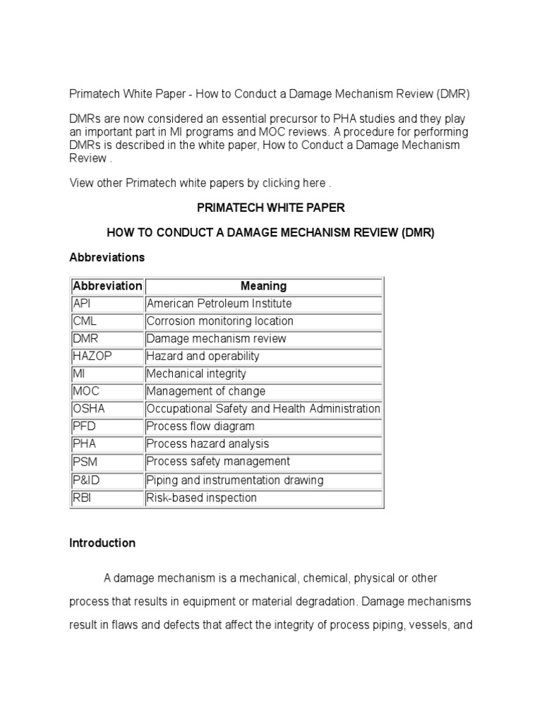 How To Conduct A Damage Mechanism Review DMR | PDF | Corrosion | Oil ...