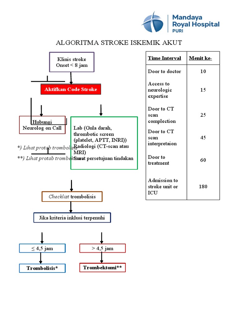 Algoritma Tatalaksana Stroke Iskemik | PDF