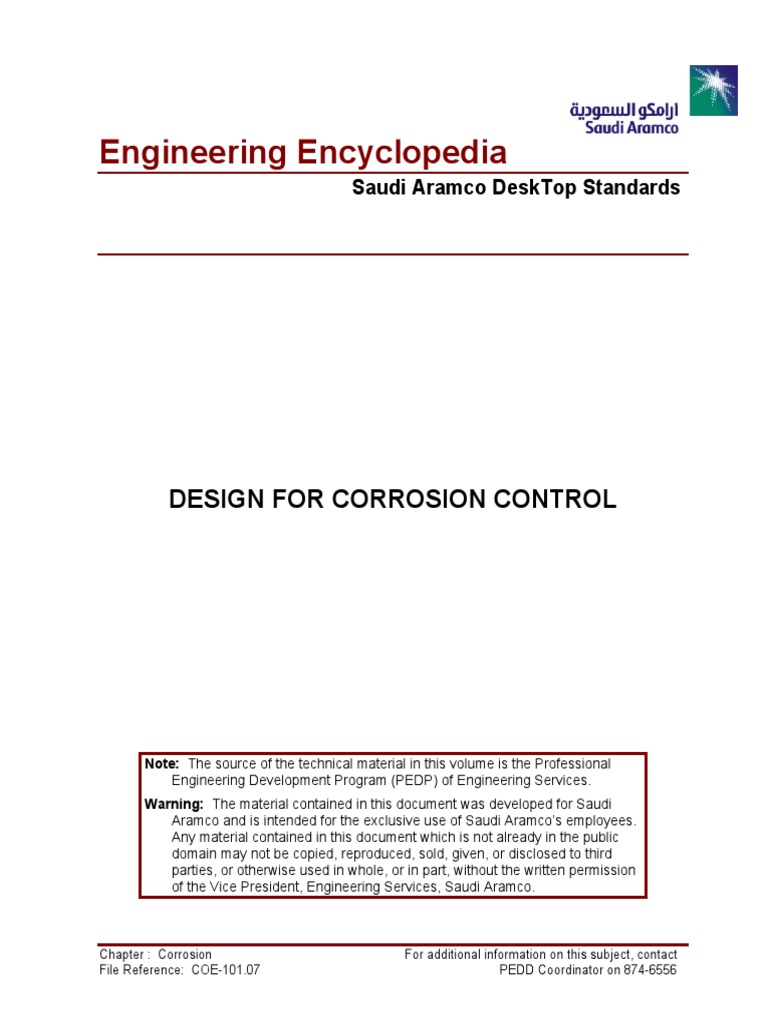Design for Corrosion Control in Saudi Aramco Engineering Projects | PDF ...