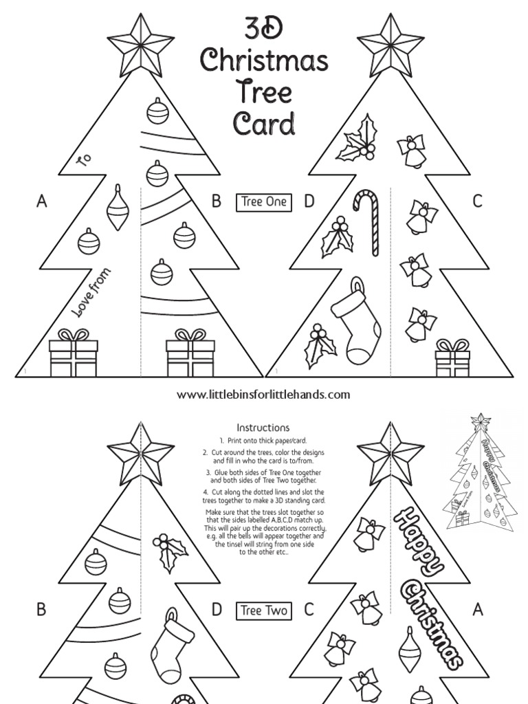 3D Christmas Tree Card Instructions | PDF | Home & Garden