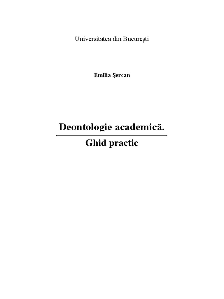 Sercan Ghid Practic Deontologie Academica | PDF