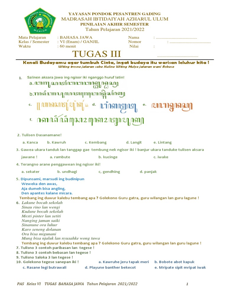 Assessing Javanese Language Skills | PDF