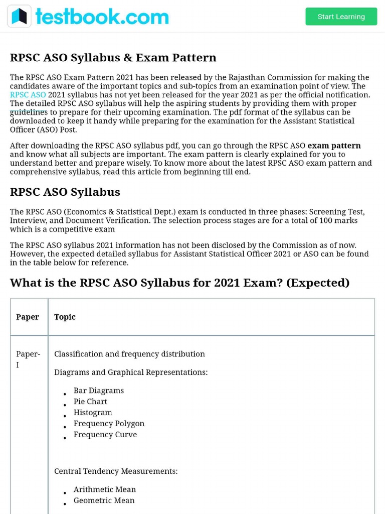 RPSC ASO Syllabus & Exam Pattern | PDF
