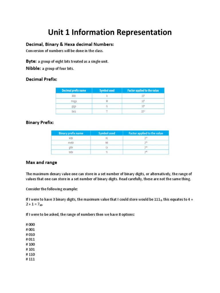 Unit 1 Information Representation | PDF | Data Compression | Video