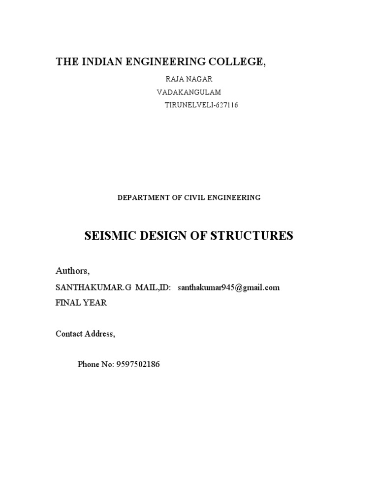 Earthquake Resistant Structures | PDF | Earthquake Engineering | Beam ...