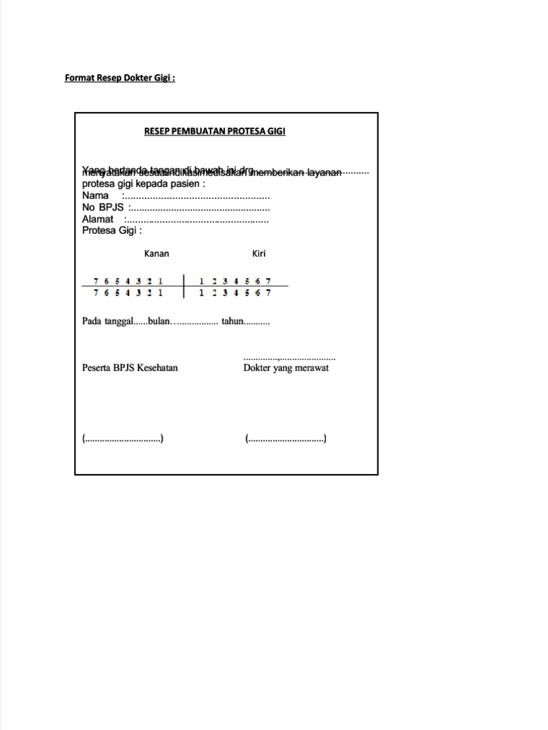 PDF Resep Protesa Gigi Gigi Palsu - Compress | PDF