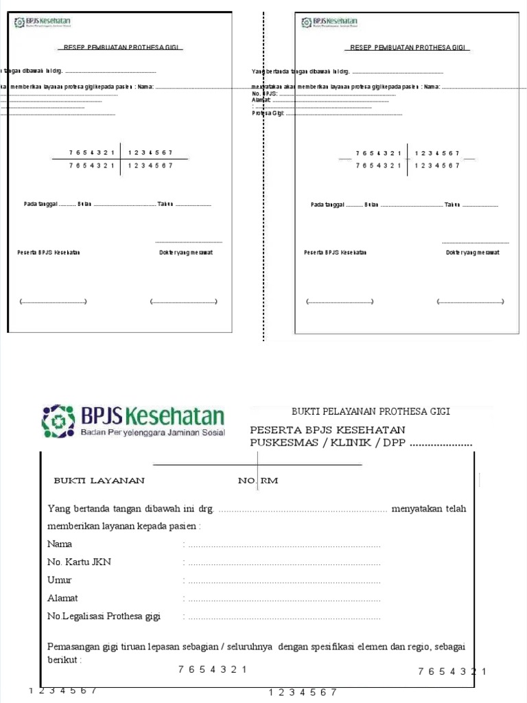 Resep Prothesa Gigi untuk BPJS | PDF