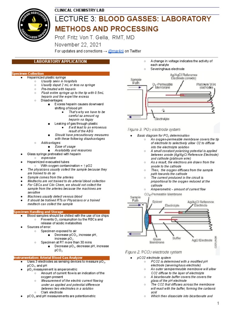CCLab F3 - Blood Gasses - Laboratory Methods and Processing | PDF | Ph ...