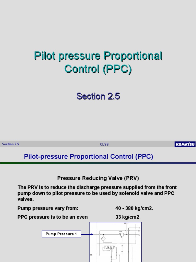 Pilot Pressure Proportional Control (PPC) | PDF | Valve | Pump